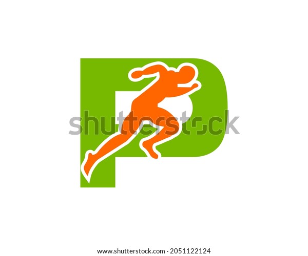 Sport Running Man Front View On Stock Vector (Royalty Free) 2051122124 ...