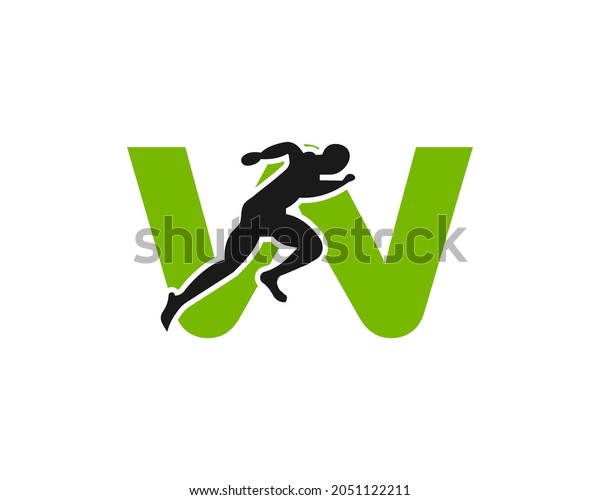 Sport Running Man Front View On Stock Vector (Royalty Free) 2051122211 ...
