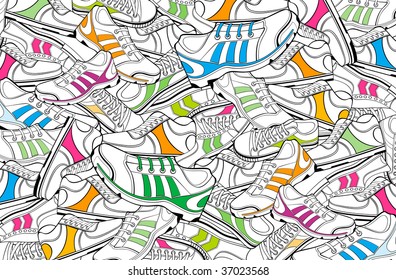 Sport Shoes Texture Background Stock Vector (Royalty Free) 37023568 ...