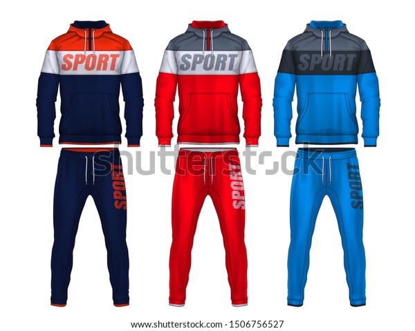 sport track suit design template,jacket and trousers vector illustration,