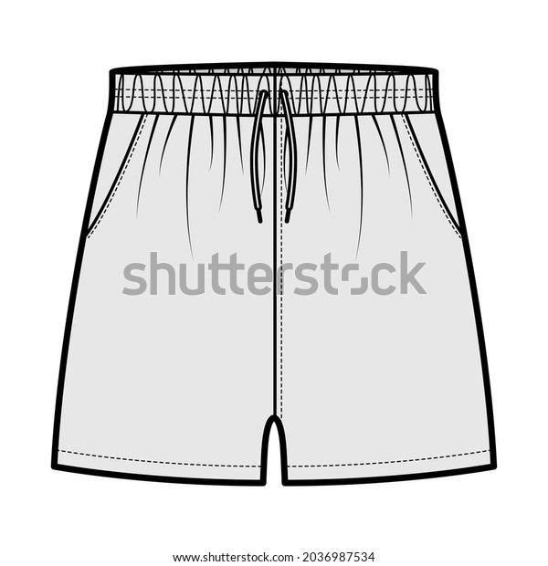 Sport Training Shorts Activewear Technical Fashion Stock Vector ...