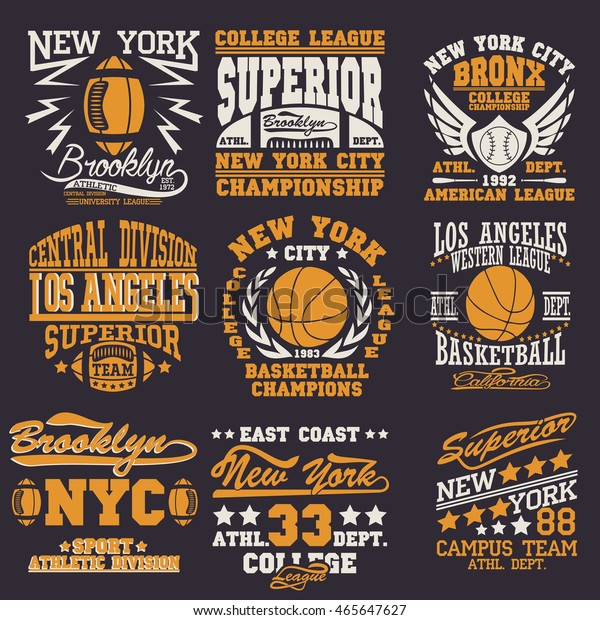 Sport Typography Graphics Logo Set Tshirt Stock Vector (Royalty Free ...