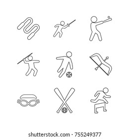 Astronaut Space Exploration Stick Figure Pictogram Stock Vector ...