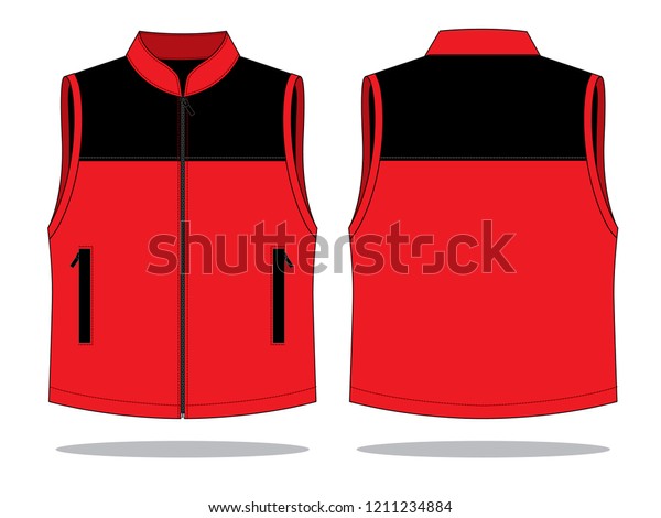 Sport Vest Redblack Design Vectorfront Back Stock Vector (Royalty Free ...