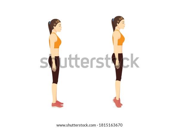 Sport Woman Doing Exercise Tip Toe Stock Vector (Royalty Free) 1815163670