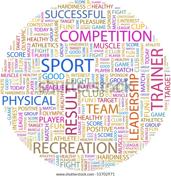 Sport Word Collage Vector Illustration: เวกเตอร์สต็อก (ปลอดค่าลิขสิทธิ์ ...