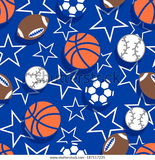 Sports Balls Seamless Pattern Stock Vector (Royalty Free) 187117235
