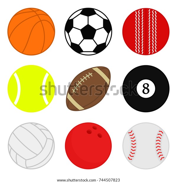 Sports Balls Vector Set Cartoon Ball Stock Vector (Royalty Free ...