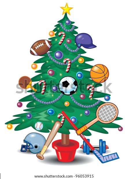 Sports Christmas Tree Stock Vector (Royalty Free) 96053915