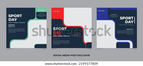 Sports Day Posts Design Template Stock Vector (Royalty Free) 2199377809 ...