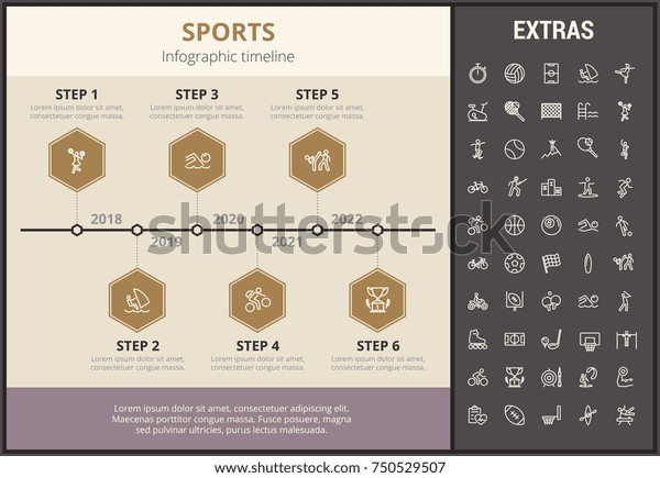 Sports Infographic Timeline Template Elements Icons Stock Vector ...
