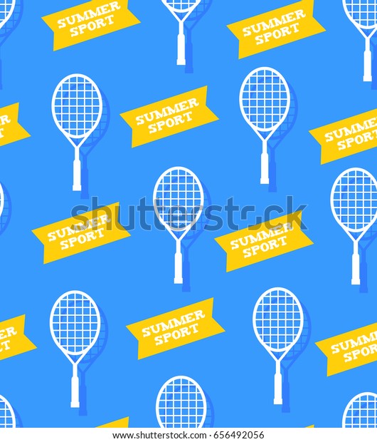 Sports Pattern Badminton Rackets Stickers Flat Stock Vector (Royalty ...