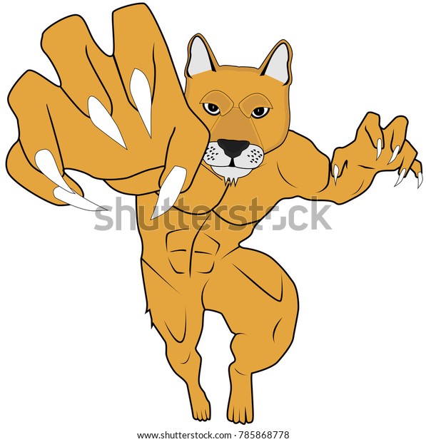 Sports Puma Attacks Stock Vector (Royalty Free) 785868778