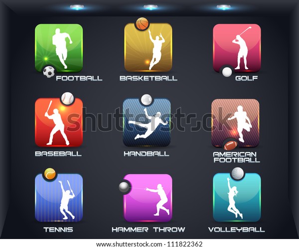 Sports Set Apps Vector Icon Stock Vector (Royalty Free) 111822362