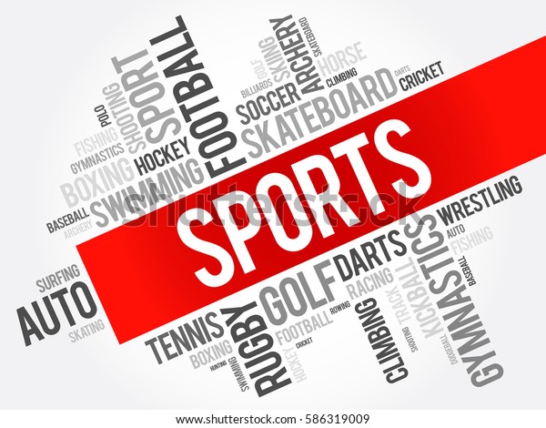 Sports Word Cloud Collage Hobbies Leisure Stock Vector (Royalty Free ...
