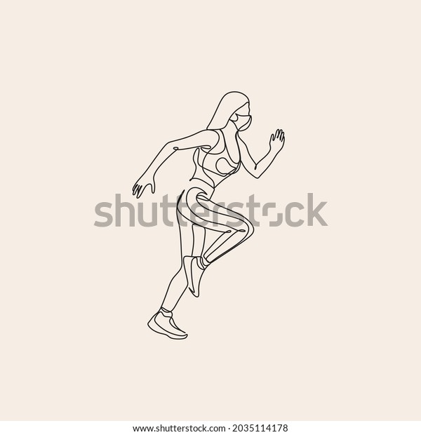 Sportsman Line Drawing Line Art Vector Stock Vector (Royalty Free ...