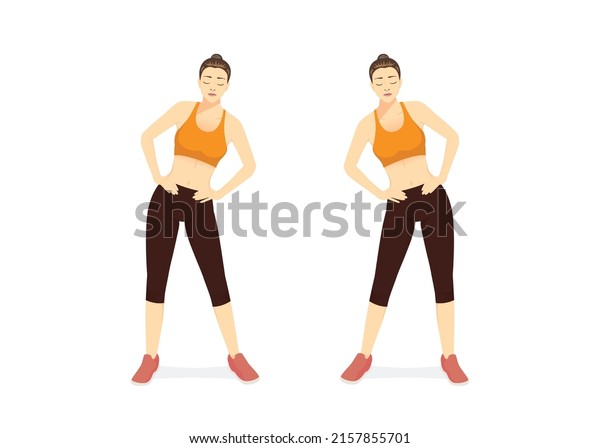 Sportswomen Do Hip Circles Exercise Right Stock Vector (Royalty Free ...