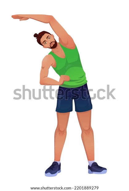 Sporty Guy Doing Exercise Muscular Fitness Stock Vector (Royalty Free ...