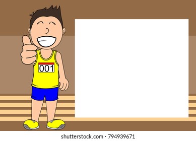 Sporty Kid Runner Cartoon Expression Picture Stock Vector (Royalty Free ...