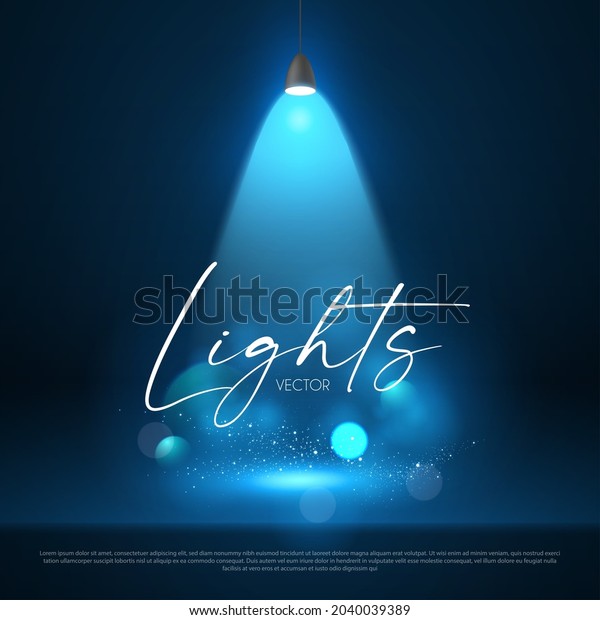 Spotlight Blue Light Effect Presentation Design Stock Vector (Royalty ...