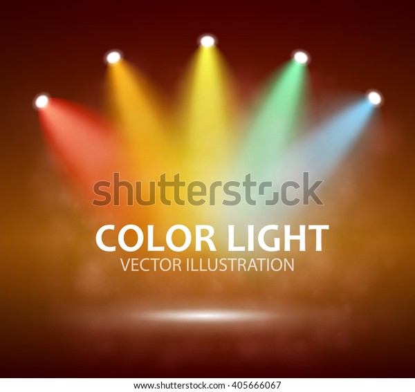 Spotlight On Stage Your Design Colorful Stock Vector (Royalty Free ...