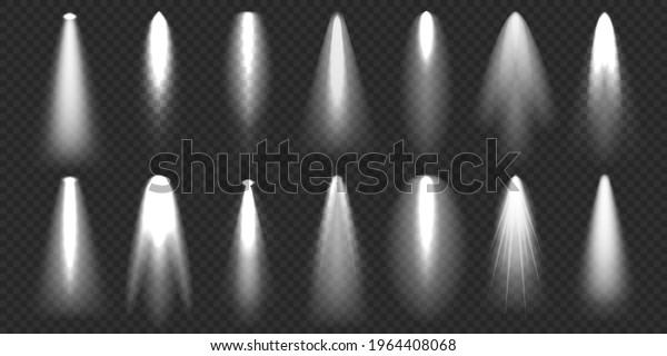 Spotlights Collection Bright Light Beam Transparent Stock Vector ...