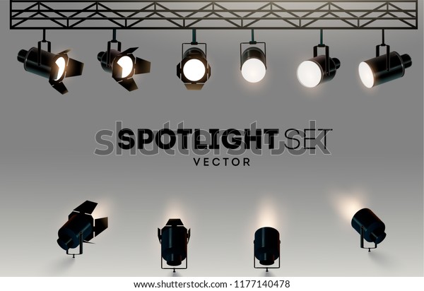 Spotlights Realistic Transparent Background Show Contest Stock Vector ...
