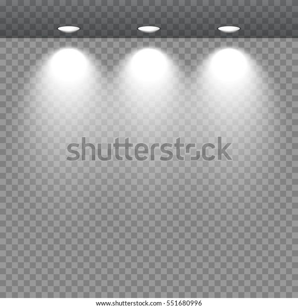 Spotlights Showcase Lighting Stand Trade Equipment Stock Vector ...