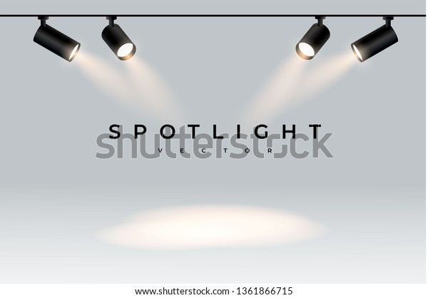 Spotlights White Light Collection Isolated On Stock Vector (Royalty ...