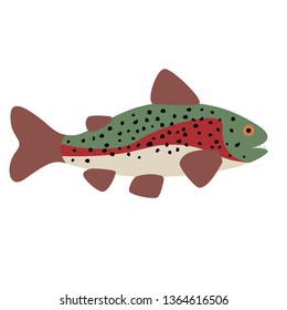 Spotted Fish Flat Illustration Stock Vector (Royalty Free) 1364616506 ...