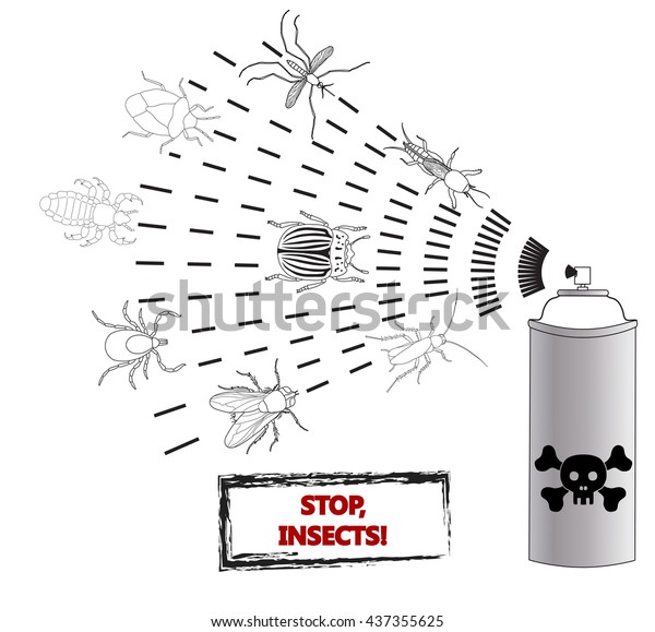 Spray Against Insects Insecticides Anti Pesticides Stock Vector ...