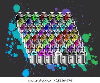 Spray Cans Color Picker: เวกเตอร์สต็อก (ปลอดค่าลิขสิทธิ์) 192564776 ...