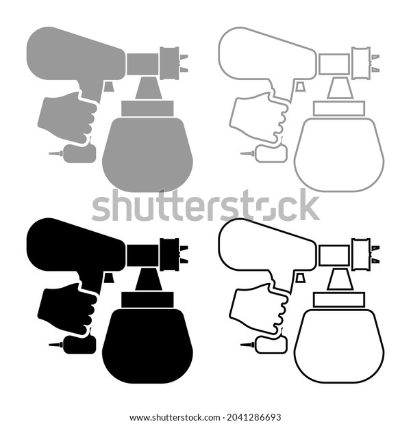 Spray Gun Holding Hand Sprayer Using Stock Vector (Royalty Free ...