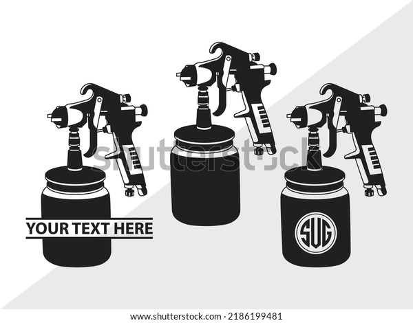 Spray Gun Monogram Svg Printable Vector: เวกเตอร์สต็อก (ปลอดค่า ...