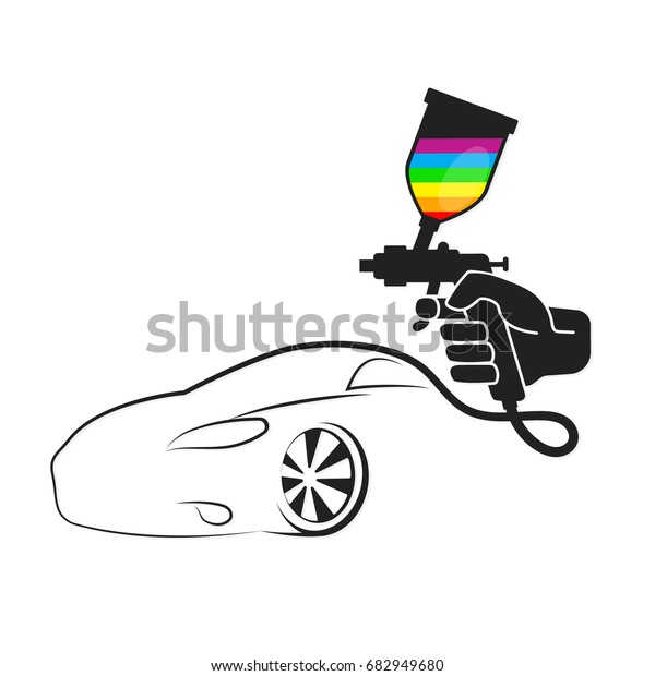 Stock vektor „Spray Hand Painting Auto Illustration“ (bez autorských ...