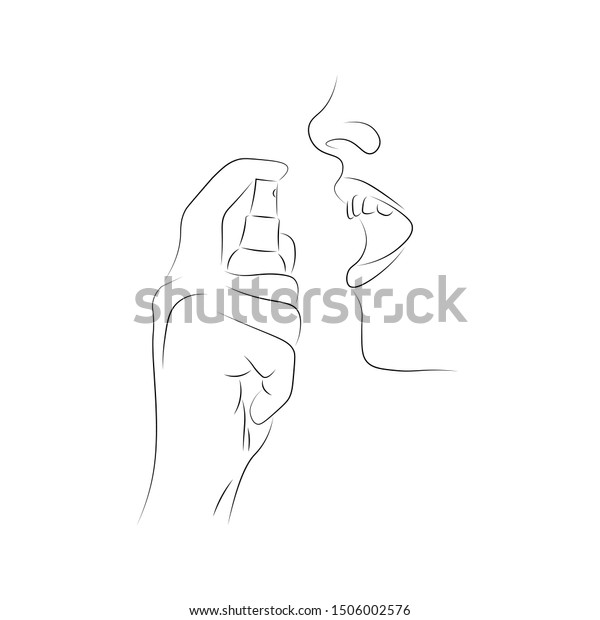 Spray Mouth Vector Line Art: vector de stock (libre de regalías ...