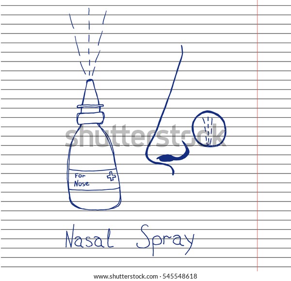 Spray Nosevector Illustration Nose Nasal Spray Stock Vector (Royalty ...