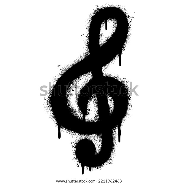 Spray Painted Graffiti Treble Clef Icon Stock Vector (Royalty Free ...