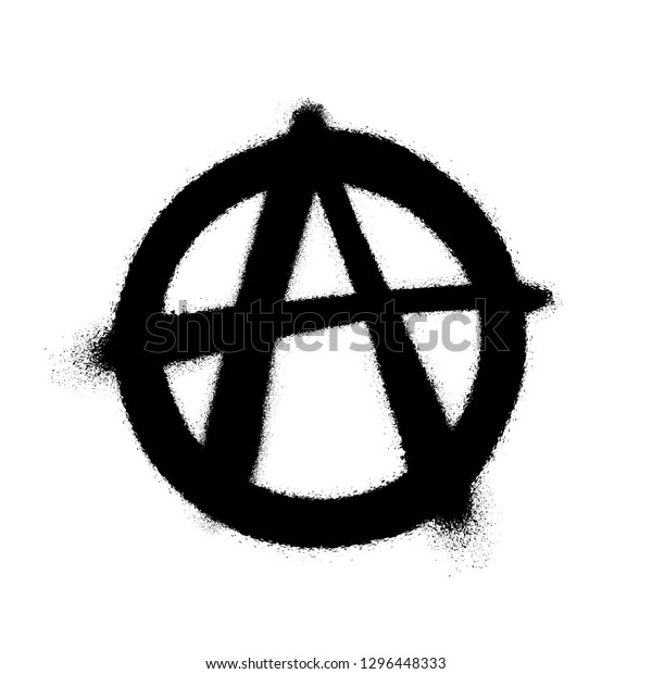 Sprayed Anarchy Symbol Overspray Black Over Stock Vector (Royalty Free ...