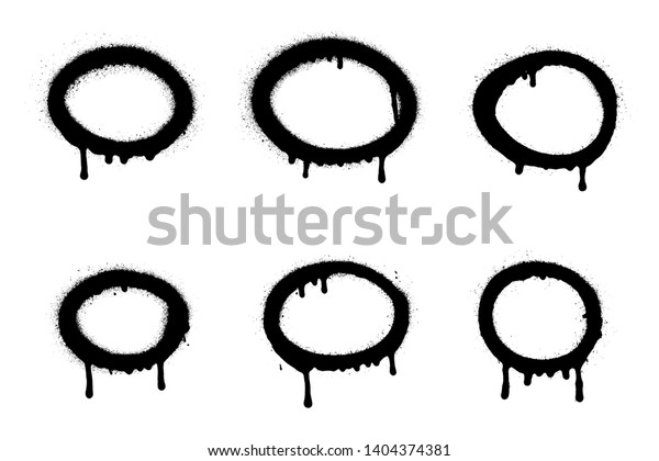 Sprayed Halo Graffiti Set Overspray Black Stock Vector (Royalty Free ...