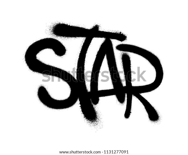 Sprayed Star Font Graffiti Overspray Black Stock Vector (Royalty Free ...