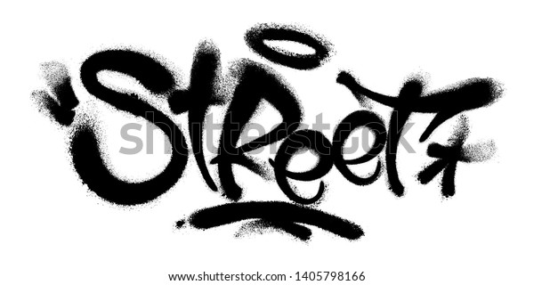Sprayed Street Font Graffiti Overspray Black Stock Vector (Royalty Free ...