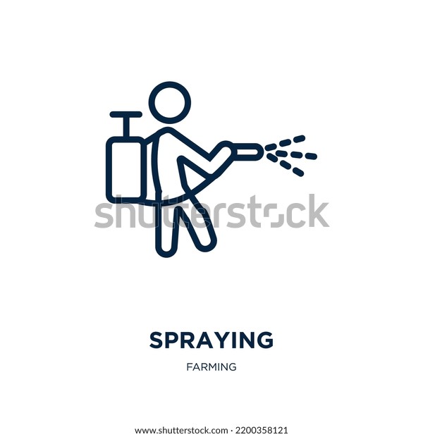 Spraying Icon Farming Collection Thin Linear Stock Vector (Royalty Free ...
