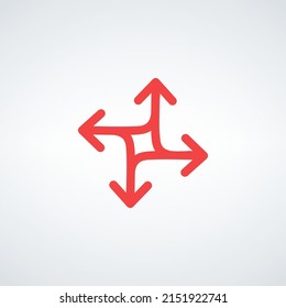 Spreading Outward Arrows Icon Distribution Arrows Stock Vector (Royalty ...