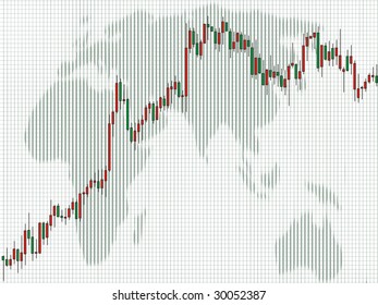 Vektor Stok Candlestick Trading Graph Isolated On Png (Tanpa Royalti ...