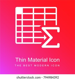 Spreadsheet Sum Symbol Red Pink Gradient Stock Vector (Royalty Free ...