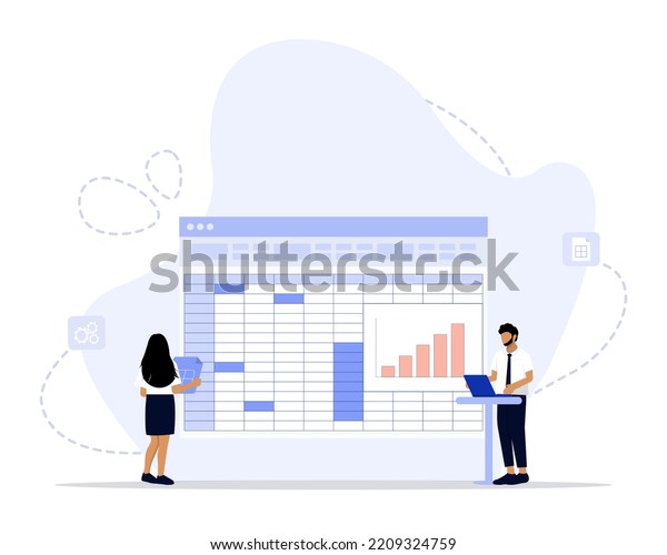 Spreadsheets Concept Illustration Suitable Landing Page Stock Vector (Royalty Free) 2209324759 ...