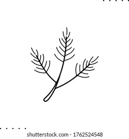 Sprig Spruce Vector Icon Outlines Stock Vector (Royalty Free ...