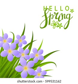 Spring Background Purple Flowers Stock Vector (Royalty Free) 599531162 ...