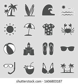 Spring Break Icons Two Tone Flat Stock Vector (Royalty Free) 1776418514 ...
